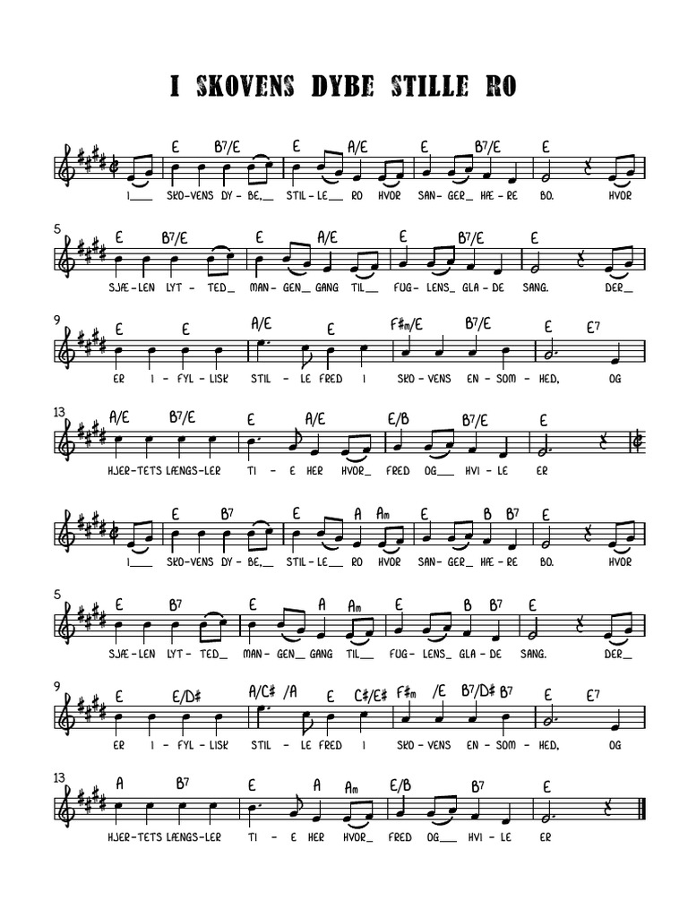 I Skovens Dybe Stille Ro E | PDF