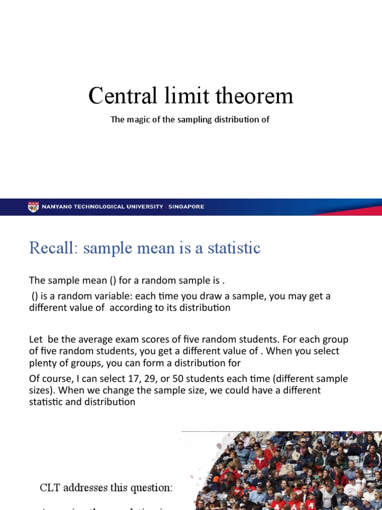 Week 7.1 - Central Limit Theorem | PDF | Probability Distribution ...