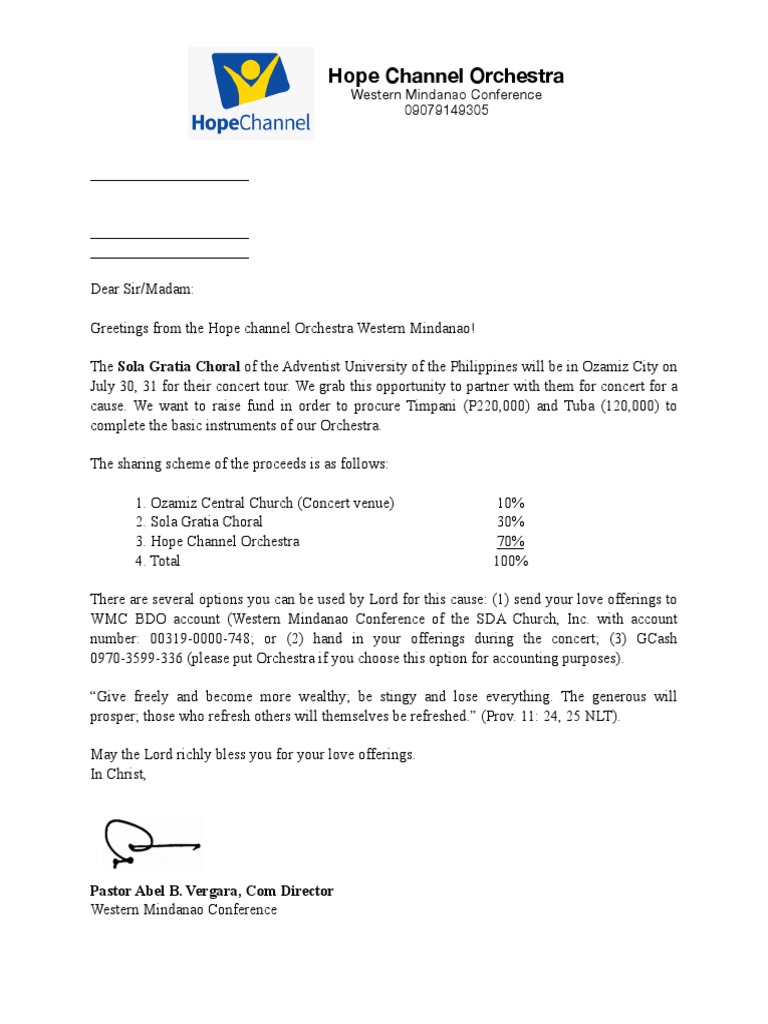 Orchestra Letter | PDF | Christian Denominational Families | Protestantism