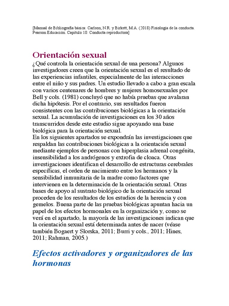 Bases Biológicas de la Orientación Sexual | PDF | Orientación sexual | Homosexualidad