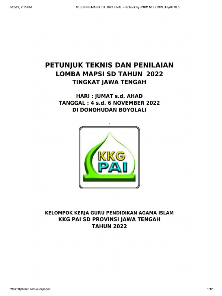 JUKNIS MAPSI 2022 Revisi Jateng | PDF