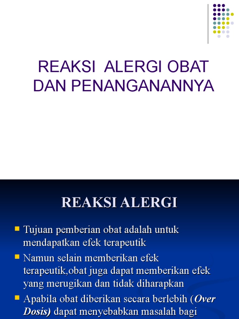 REAKSI ALERGI DAN PENANGANANNYA | PDF
