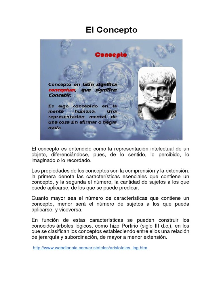 Conceptos: Comprensión y Extensión | PDF | Concepto | Comprensión
