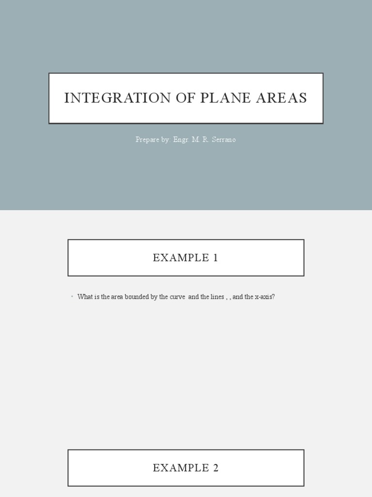 Integration of Plane Areas Examples | PDF