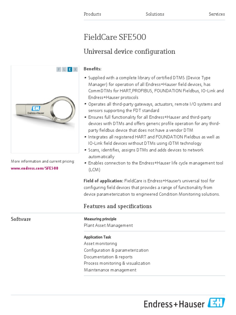 Endress+Hauser FieldCare SFE500 Overview | PDF | Microsoft Windows | Windows 10