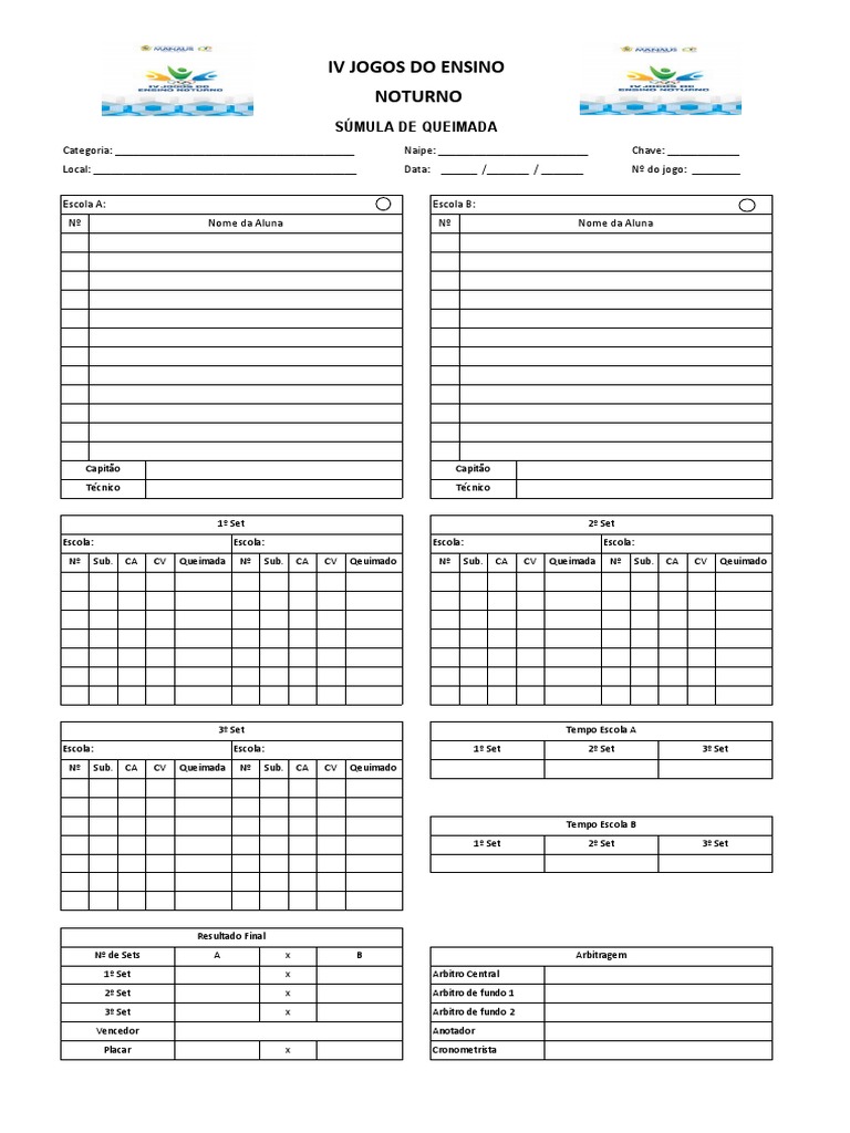 Sumula Queimada Jen2016 | PDF