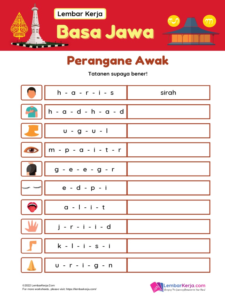 410. Basa Jawa Perangane Awak 2 | PDF
