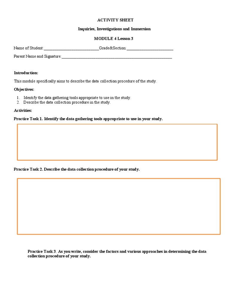 Module 4 Lesson 3 | PDF | Data Collection | Data