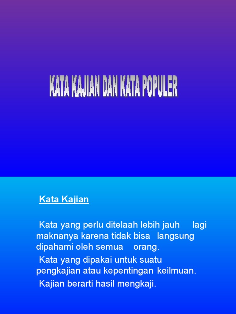 Kata Kajian Dan Kata Populer | PDF