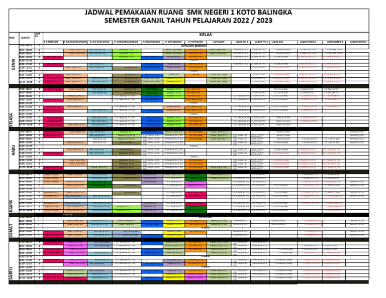 Jadwal Pemakaian Ruang | PDF