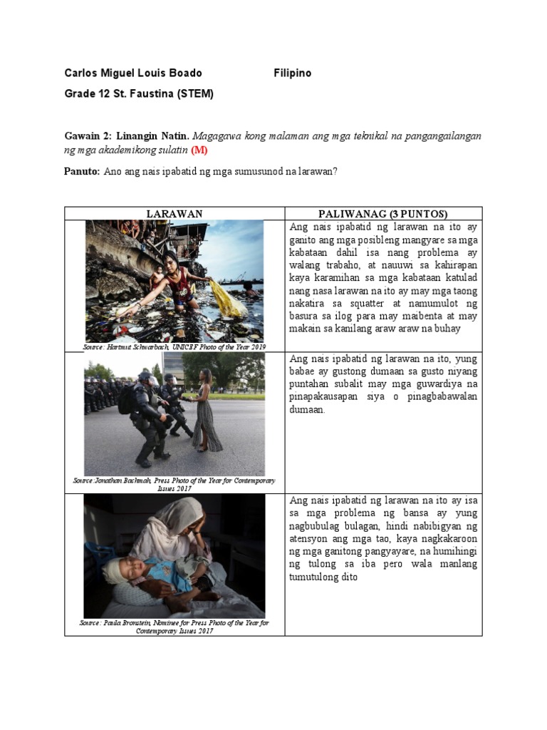 Filipino - Larawang Sanaysay | PDF