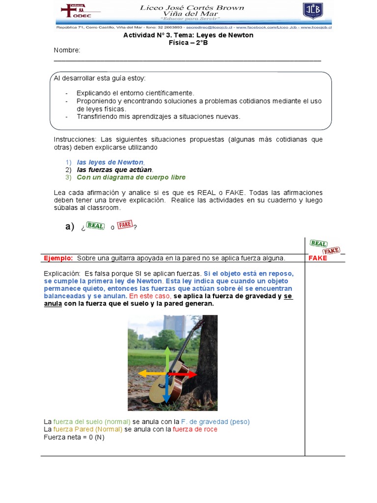 Actividad 3_Leyes de newton, fuerzas y DCL | PDF | Fuerza | Las leyes ...