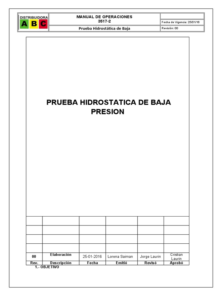 Prueba Hidrostática Extintores | PDF | Presión