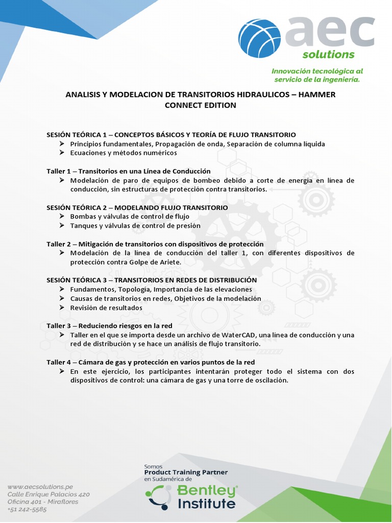 Análisis y Modelación de Transitorios Hidráulicos Con Hammer CONNECT ...