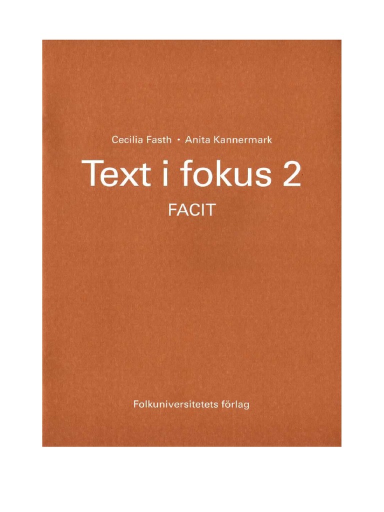 Text I Fokus 2 Facit Convert Compress | PDF