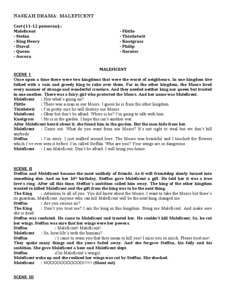 Maleficent: A Drama Script | PDF | Mystery, Thriller & Crime Fiction