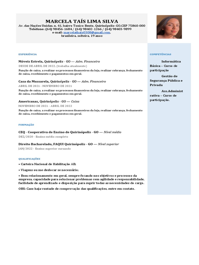 Currículo Marcela | PDF