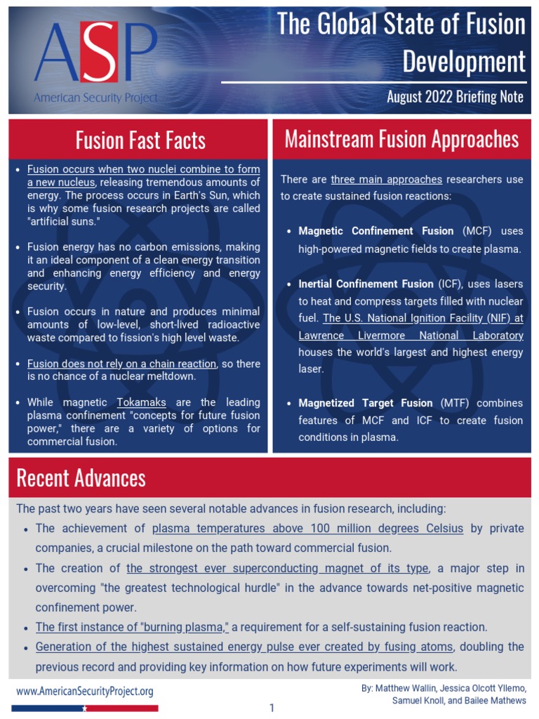 The Global State of Fusion Development | PDF | Fusion Power | Nuclear ...
