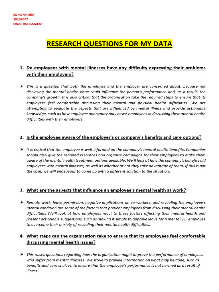 Research Questions | PDF | Career & Growth | Business