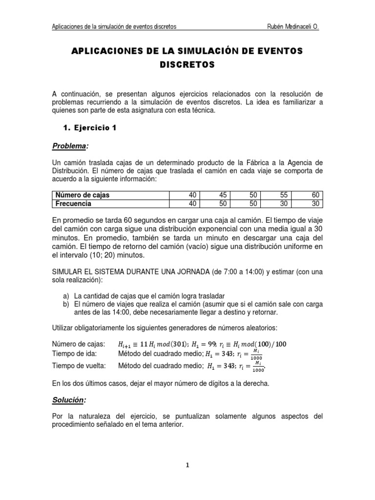 Aplicaciones de La Simulación de Eventos Discretos | PDF | Simulación ...