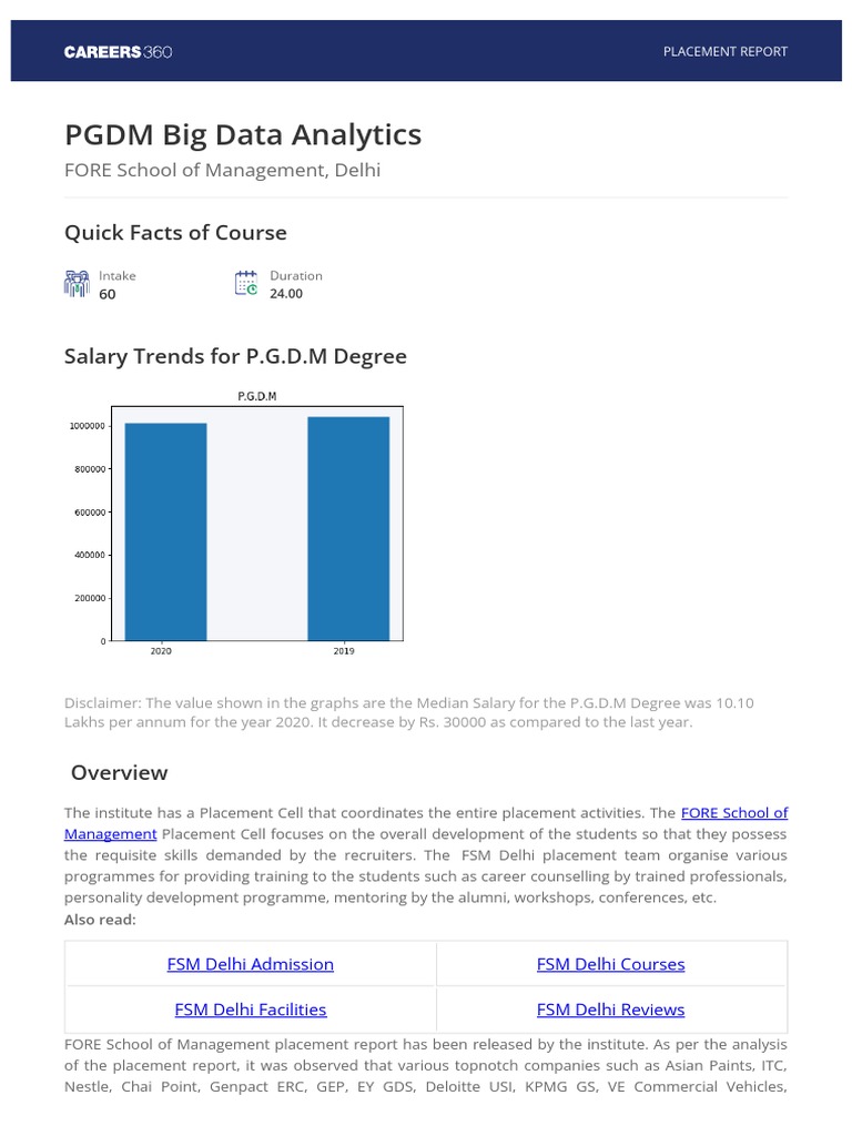 FSM Delhi PGDM Big Data Analytics Placement Report 20211210112945 | PDF | Master Of Business ...