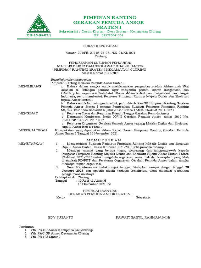 SK Rijalul Ansor | PDF