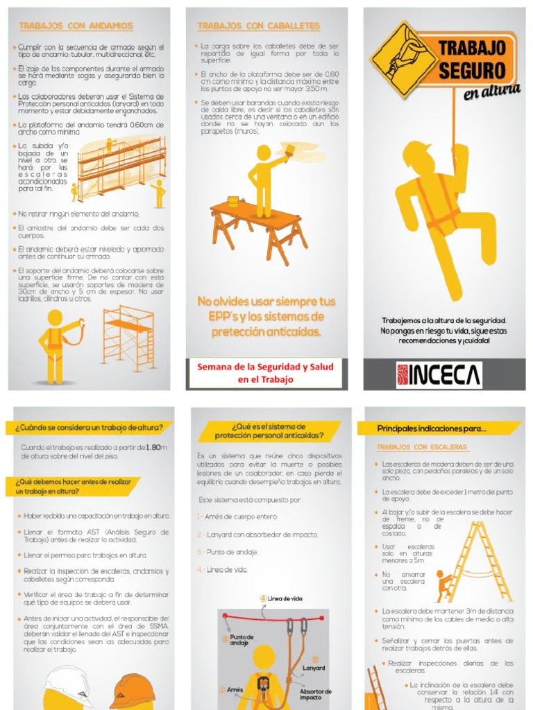Triptico Trabajos en Altura | PDF