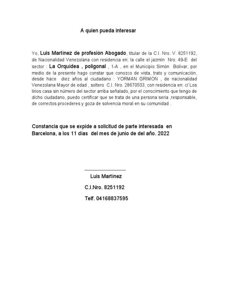 Referencia Personal | PDF