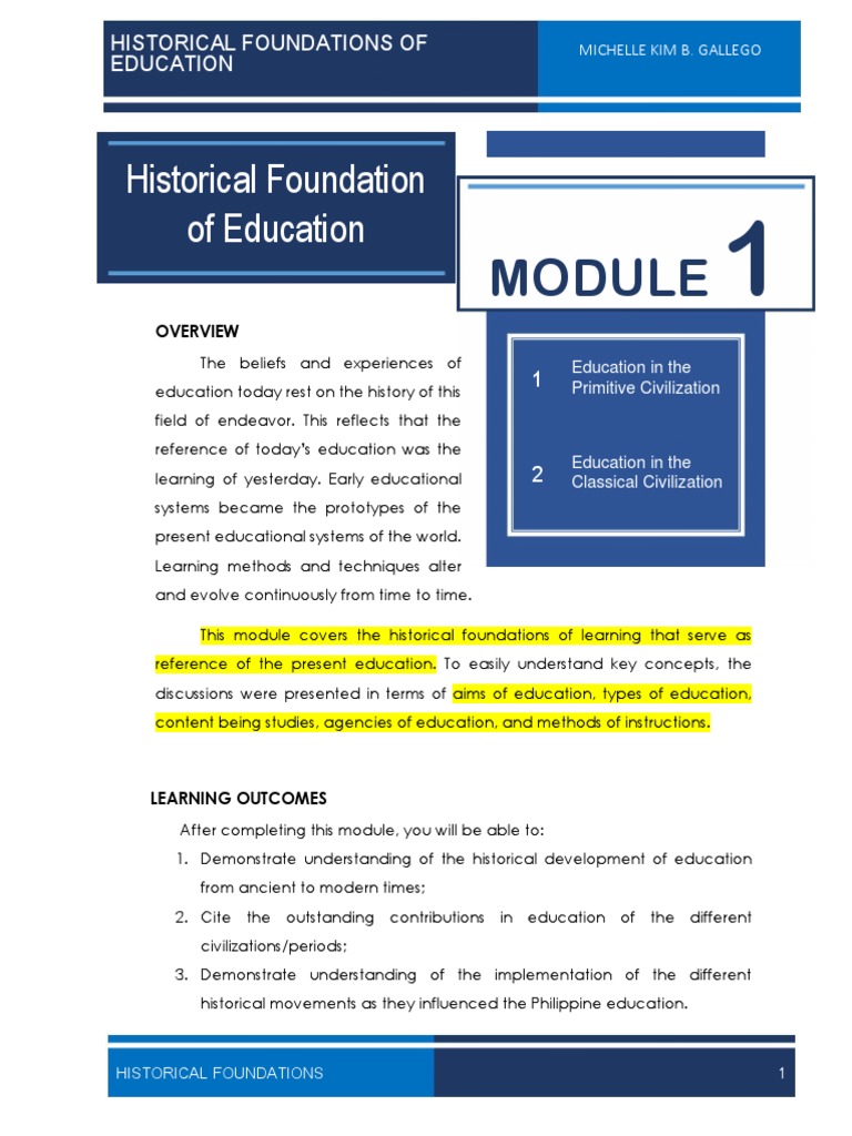 Quiz Module 1 Historical Foundations of Education PDF | PDF | Sparta ...