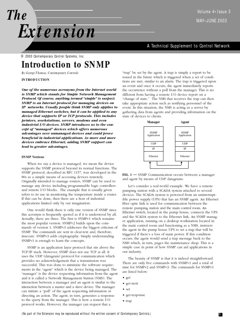Extension: Introduction To SNMP | PDF | Internet Protocol Suite | World ...
