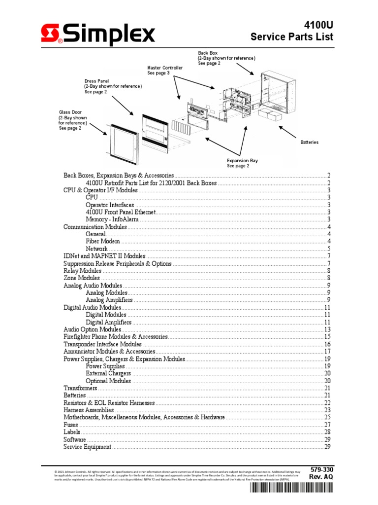 4100U Service Parts List | PDF | Modem | Optical Fiber