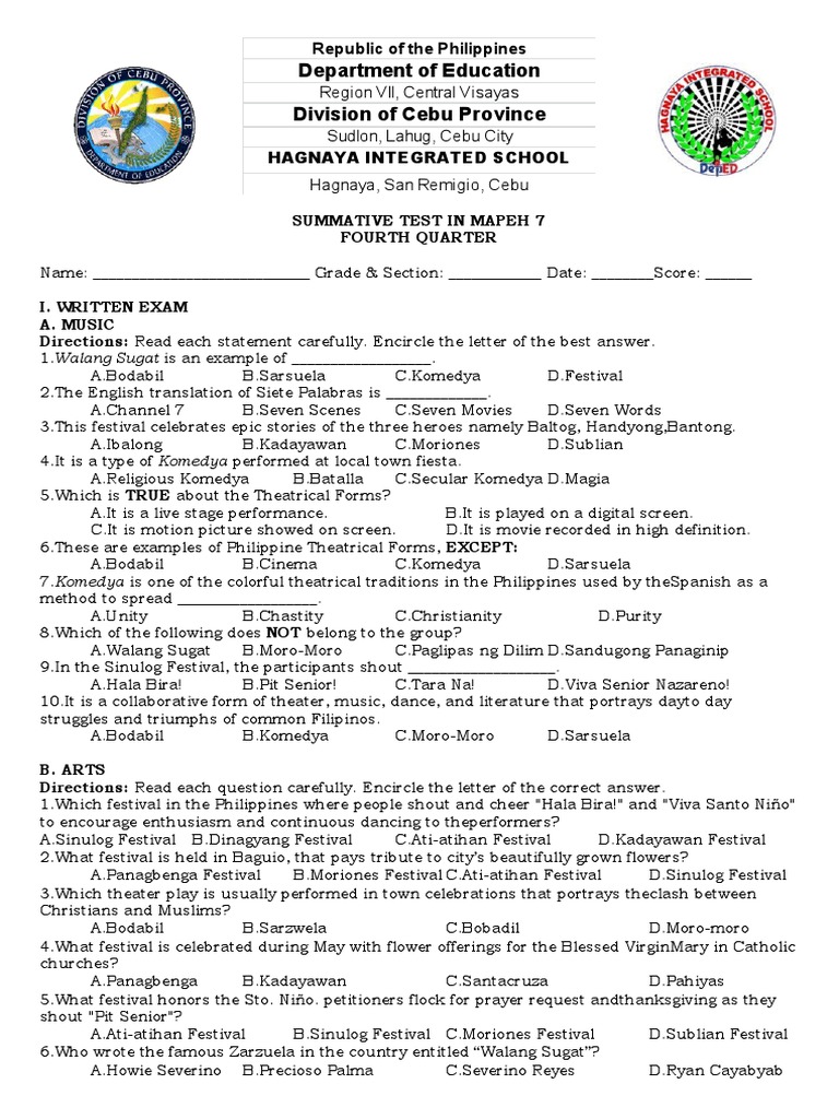 Department of Education Division of Cebu Province | PDF | Physical ...