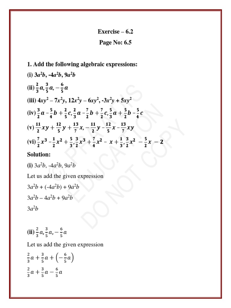 Exercise 6.2 | PDF | Mathematics | Algebra