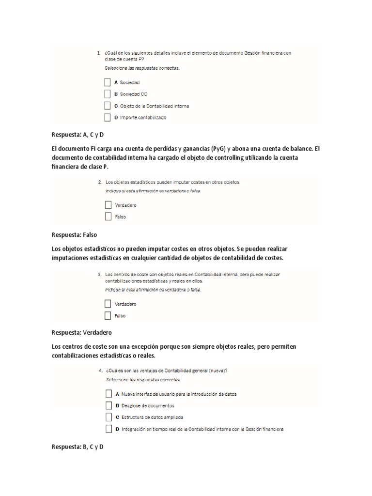 Preguntas Examen CO SAP 7 | PDF | Contabilidad | Economias