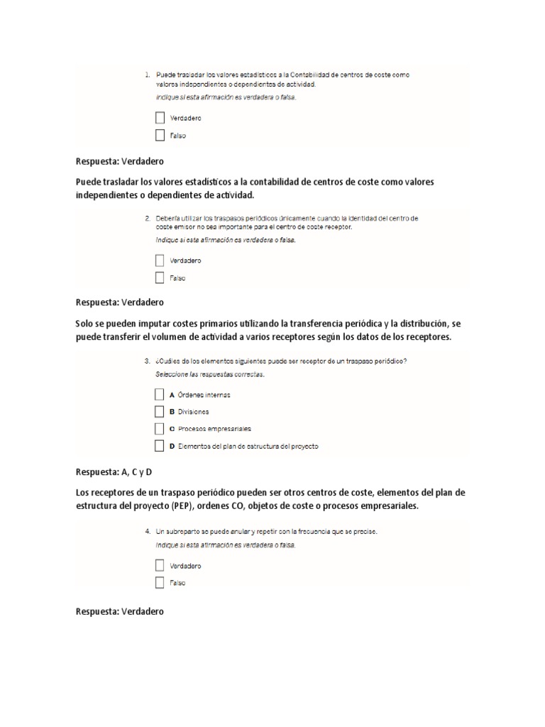 Preguntas Examen CO SAP 9 | PDF | Contabilidad | Business