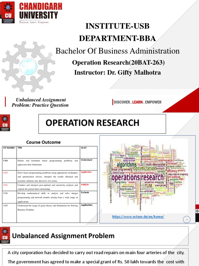 Unbalanced Assignment Problem Questions | PDF | Operations Research | Mathematical Optimization