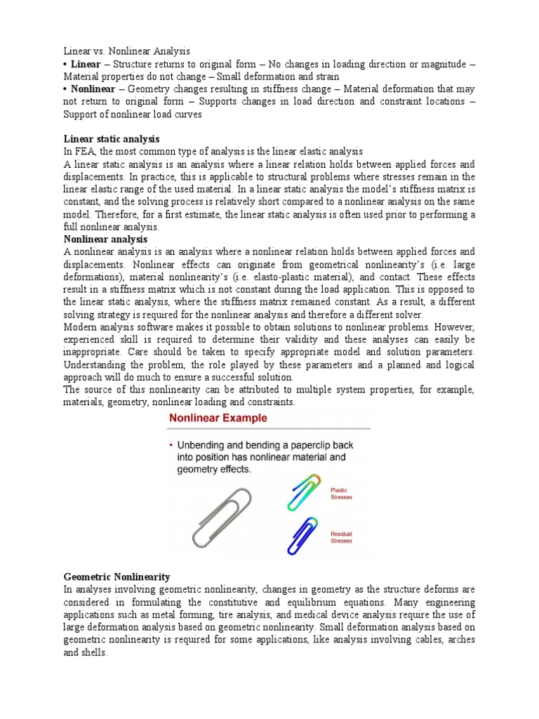 Linear Vs Nonlinear Analysis in Earthquake | PDF | Deformation ...