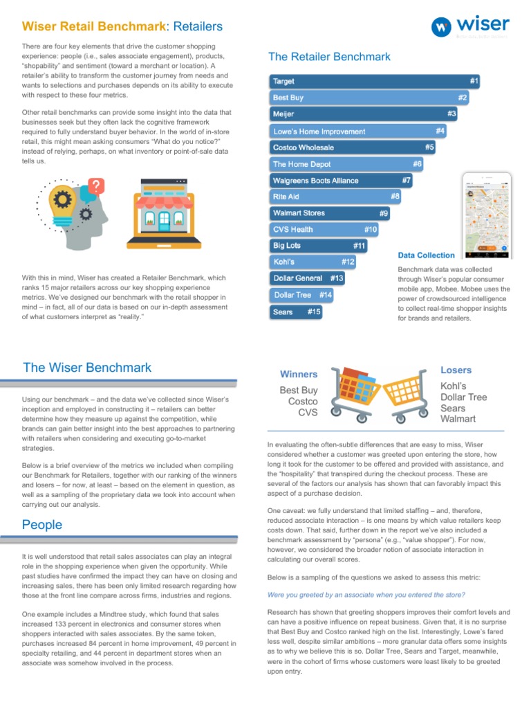 Retailers: Wiser Retail Benchmark | PDF | Retail | Walmart