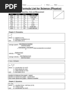 Igcse Physics All Formulas | PDF | Force | Mass
