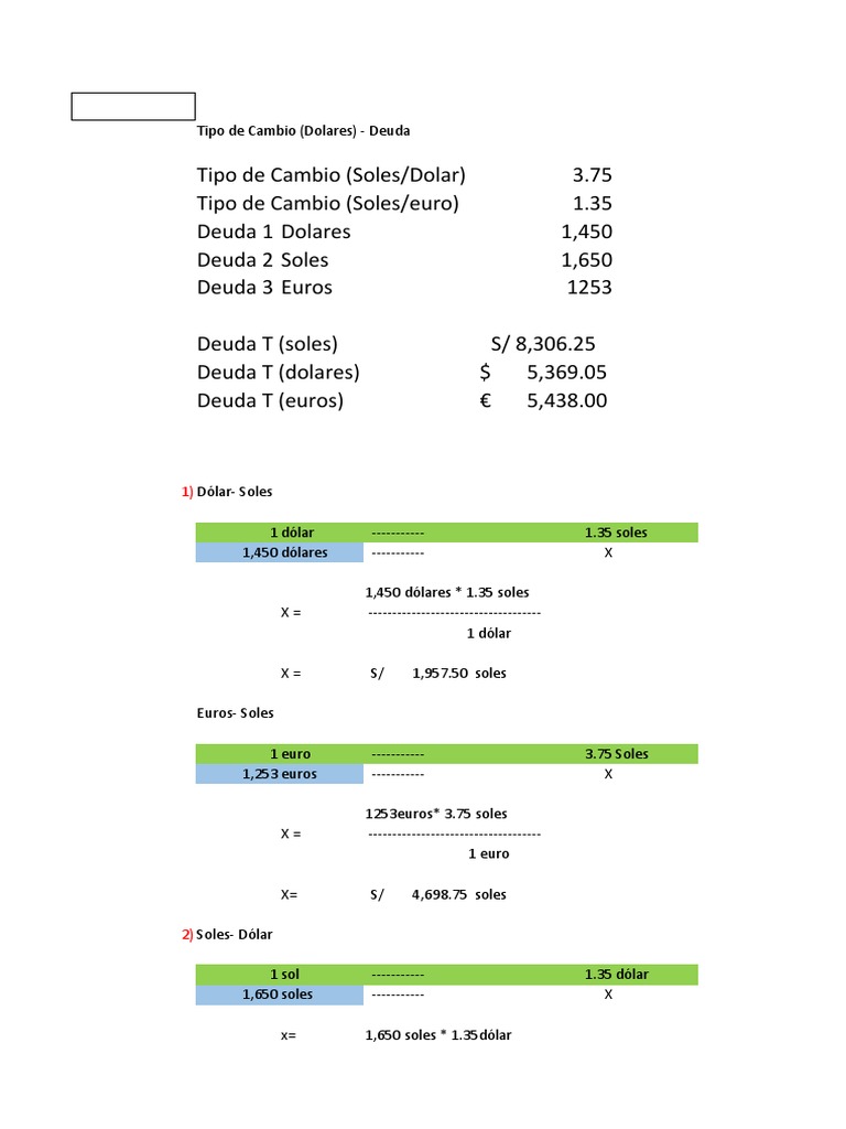 Tipo de Cambio (Ejercicios) | PDF | Mercado de divisas | Moneda
