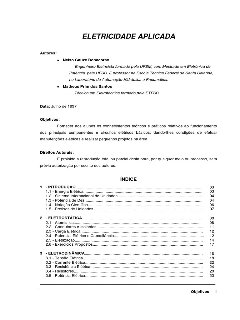 02 Apostila Eletricidade Aplicada Pdf Carga Elétrica Elétron