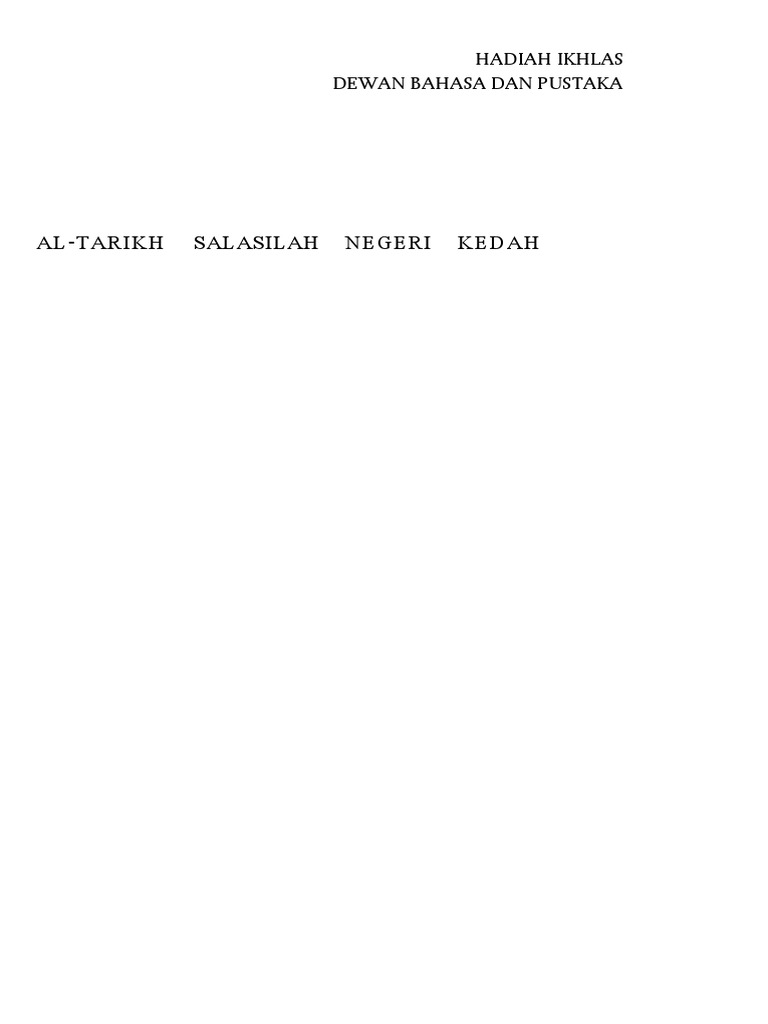Salasilah Kerajaan Kedah Tua | PDF | Sejarah