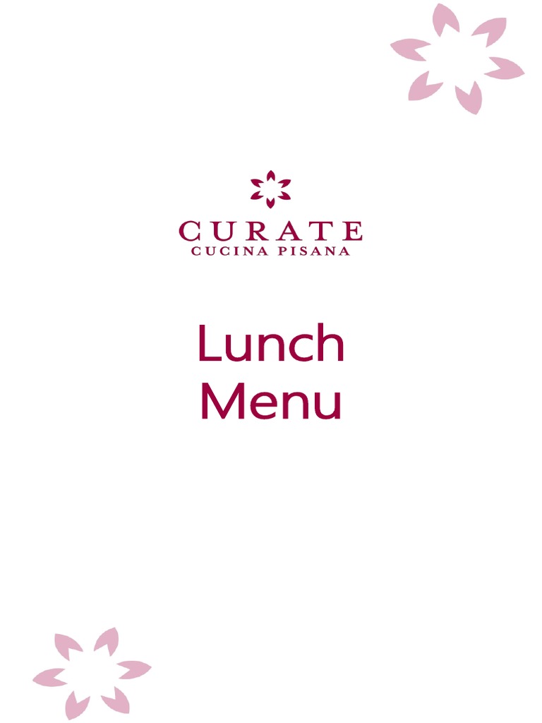 Curate Cusina Pisana-Lunch Menu | PDF | Italian Cuisine | Food And Drink