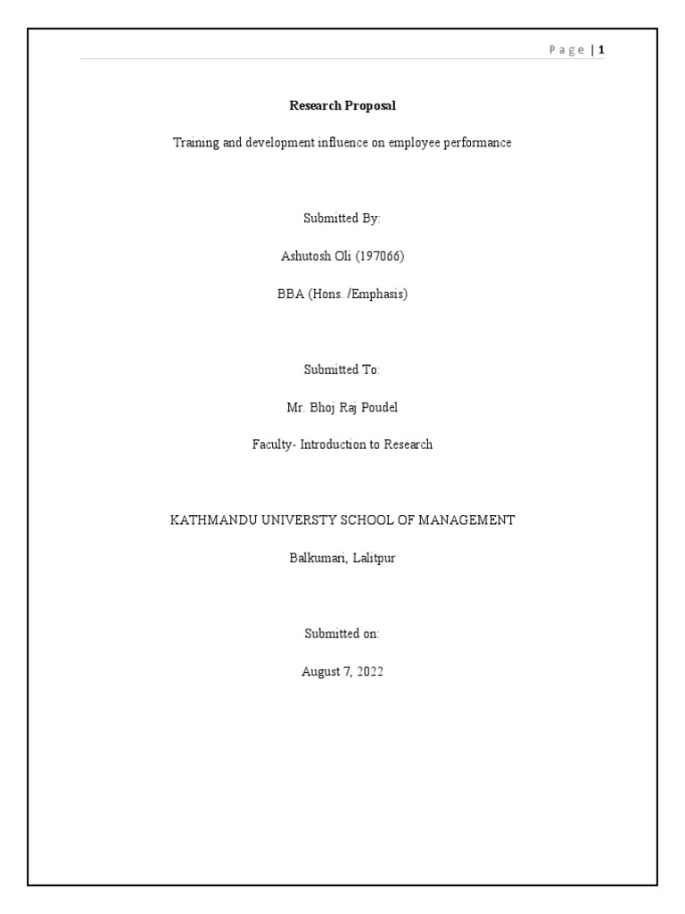 Research Proposal | PDF | Survey Methodology | Employment