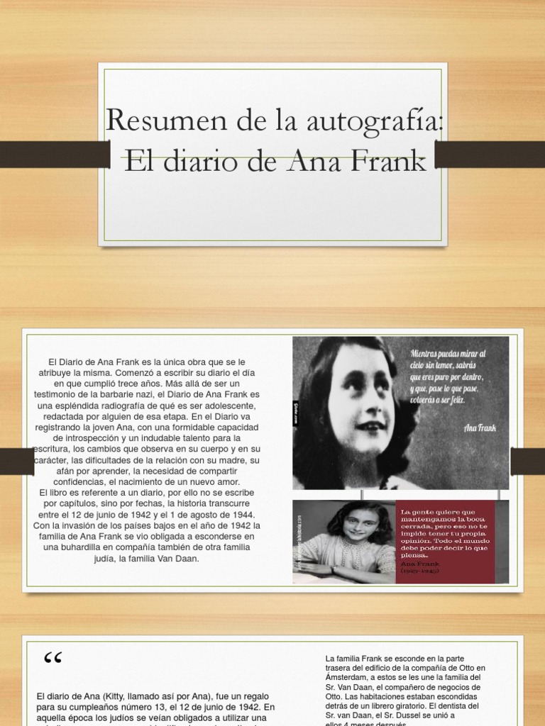 Resumen Ana Frank | PDF | Anne Frank