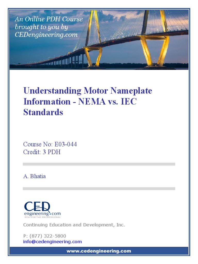 Understanding Motor Nameplate Information - NEMA vs. IEC Standards | PDF | Electric Motor ...
