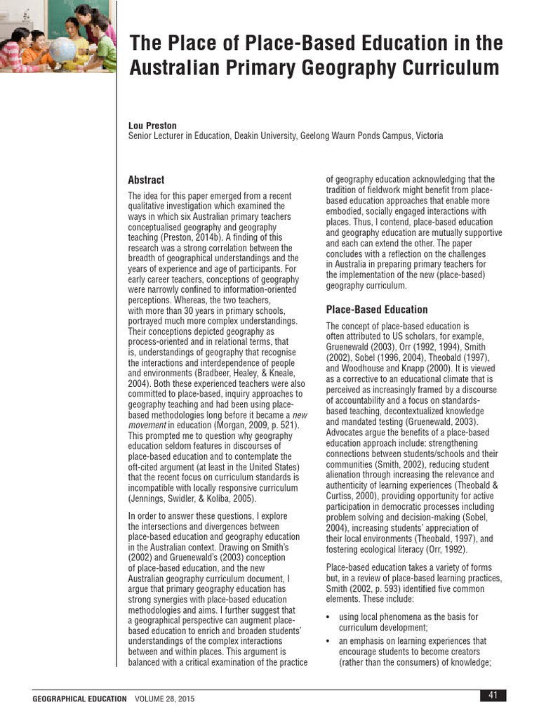 Preston - The Place of Place-Based Education in The Australian Primary ...