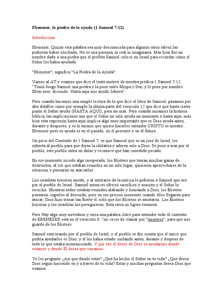 EBENEZER La Piedra de La Ayuda | PDF | Arca de la Alianza | Oración