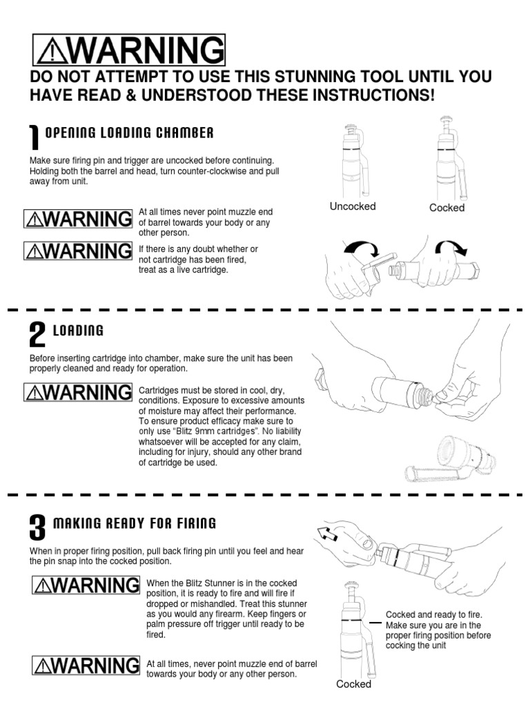 Blitz Captive Bolt Stunner Guide | PDF | Gun Barrel | Cartridge (Firearms)