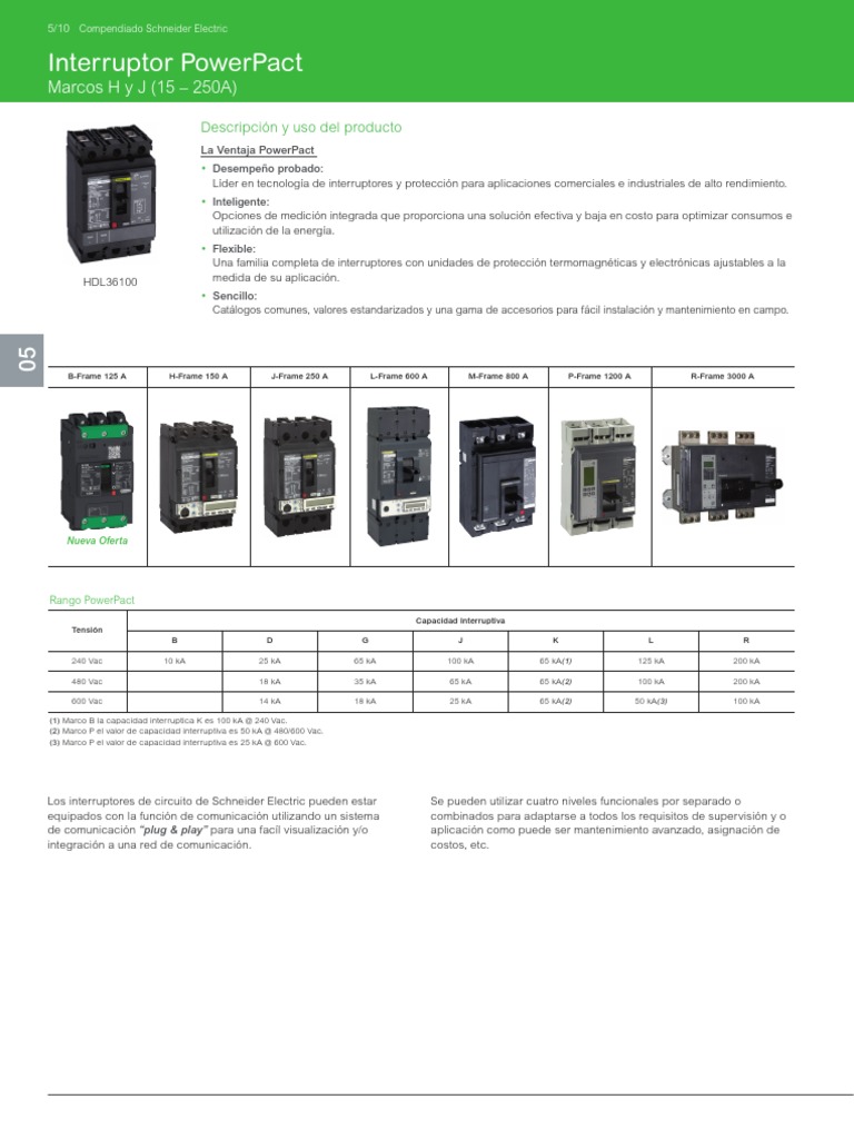 Interruptores de Caja Moldeada | PDF | Electricidad | Ingenieria Eléctrica